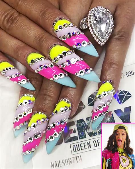 Cardi Bs Best Nail Looks Photos Us Weekly
