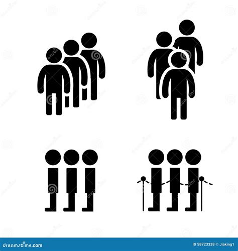 Queue Symbol In Flat Style Stock Vector Image 58723338