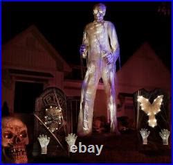 12 Ft Foot Giant Skeleton Mummy Led Lighted Animatronic Halloween Lowe