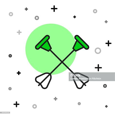 흰색 배경에 분리된 빨판 끝 아이콘이 있는 채워진 윤곽선 화살표 벡터 가득 찬에 대한 스톡 벡터 아트 및 기타 이미지 가득 찬 겨냥 과녁 Istock