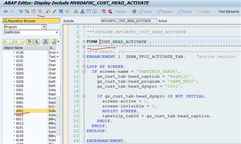 SAP ABAP 4 Tutorial VF02 Header Level Enhancement