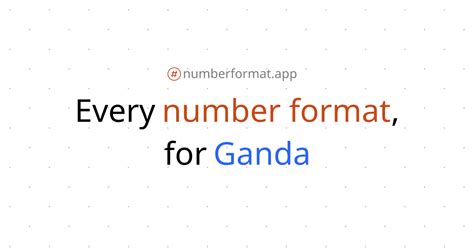 Every Number Format For Ganda Lg