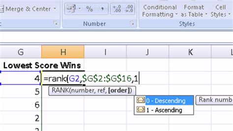 How To Create A Ranking Order In Excel Youtube