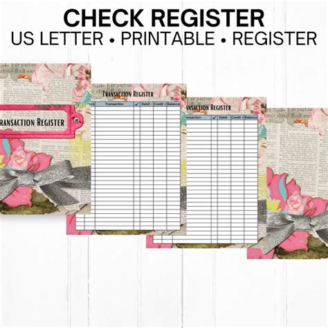 Checkbook Register Etsy