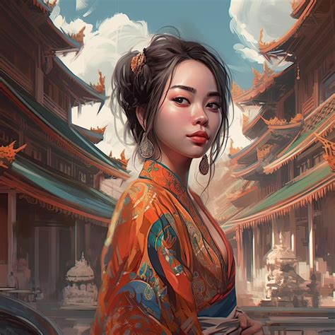 Premium Ai Image Illustration Of A Woman And Abstract Art Ai Generated