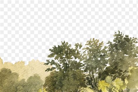 Landscape Trees Png Border Vintage Premium PNG Rawpixel