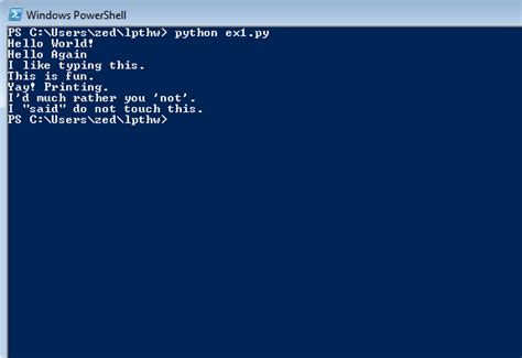 Exercise 1 A Good First Program · Learn Python The Hard Way