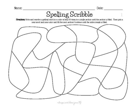 Spelling Scribble 10 Different Spelling And Handwriting Practice Sheets
