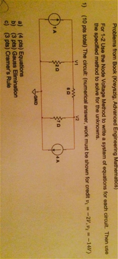 Solved Use The Node Voltage Method To Write A System Of