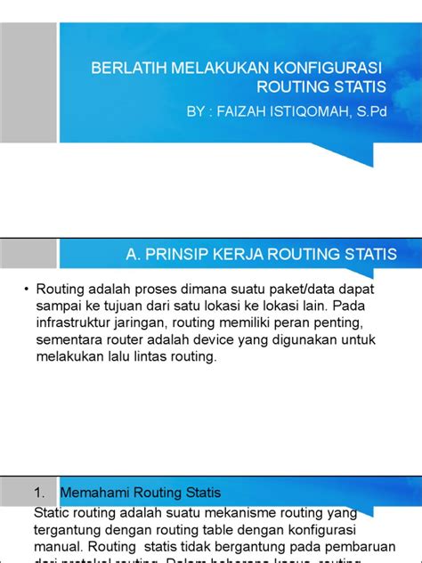 Konfigurasi Routing Statis Dasar Pdf