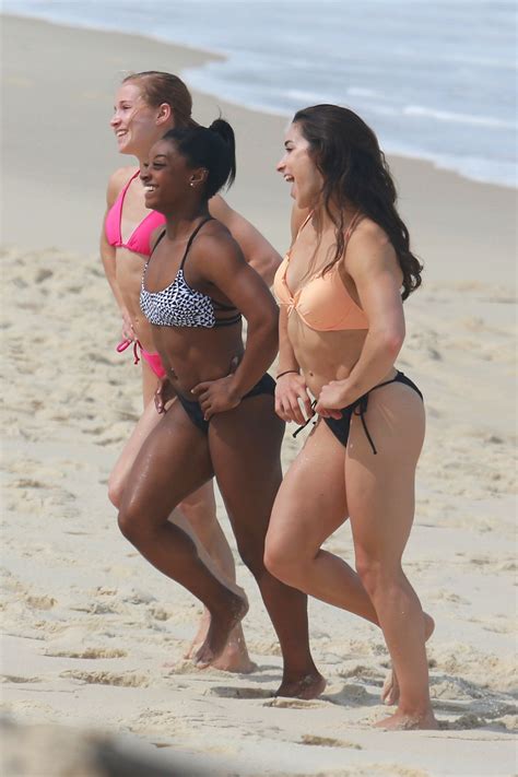 Aly Raisman Simone Biles And Madison Kocian In Bikinis At A Beach In Rio