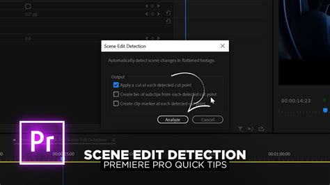 Scene Edit Detection Premiere Pro Quick Tips Youtube
