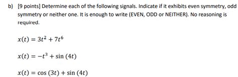 Solved Points Determine The Signal Types Of The Chegg