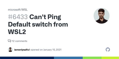 Cant Ping Default Switch From Wsl2 · Issue 6433 · Microsoftwsl · Github