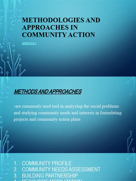methodologies and approaches in community action pdf needs assessment