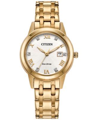 Citizen Eco Drive Womens Classic Gold Tone Stainless Steel Bracelet
