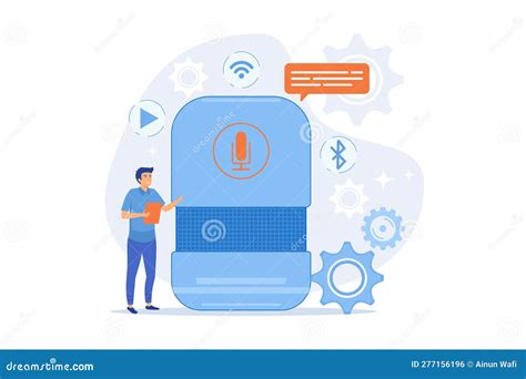 User With Voice Controlled Smart Speaker Or Voice Assistant Voice Activated Digital Assistants