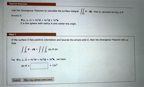solved tutorial exercise use the divergence theorem to calculate the surface integral iis ds