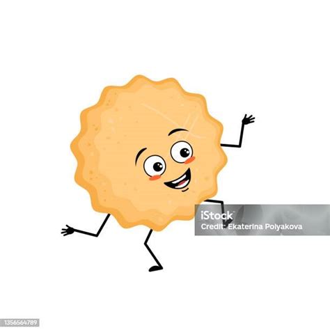 행복한 감정 얼굴 미소 눈 팔과 다리 귀여운 우유 쿠키 문자 가공의 인물에 대한 스톡 벡터 아트 및 기타 이미지 가공의 인물 가정 생활 냉동식품 Istock