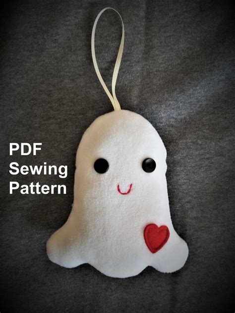 Ghost Soft Toy Sewing Pattern Easy Diy Halloween Plushie Pdf Pattern