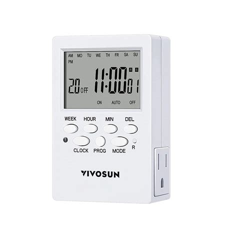 Vivosun 7 Day Programmable Digital Timer With Dual Outlet 1 Pack — Green Thumb Depot
