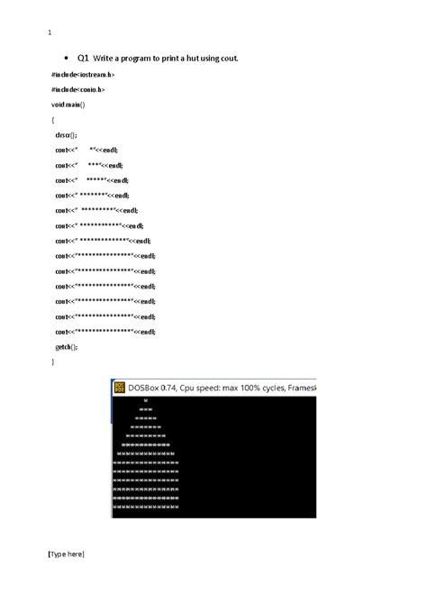 C File Anshul Cfile Q1 Write A Program To Print A Hut Using