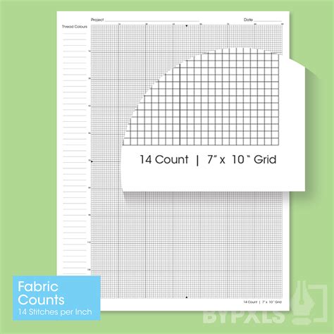 Aida 14 Count Cross Stitch Graph Paper Pdf Instant Download Etsy