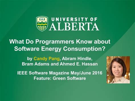 What Do Programmers Know About Software Energy Consumption Ppt