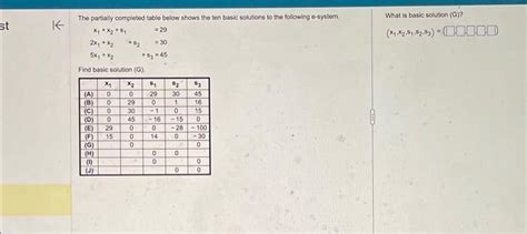 Solved The Partially Completed Table Below Shows The Ten