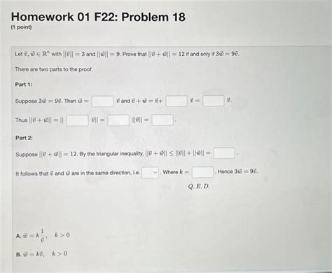 Solved Homework F Problem Point Let V WRn With Chegg Com