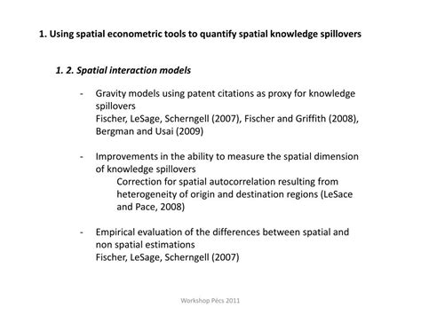 Ppt Spatial Econometrics Of Innovation Recent Contributions And Perspectives Powerpoint