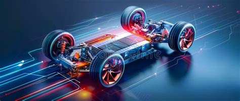Futuristic Electric Car Chassis Design Generative Ai Stock