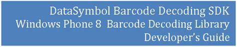 Windows Phone 8 Barcode Reader Sdk Windows Phone 8 Barcode Reader Sdk