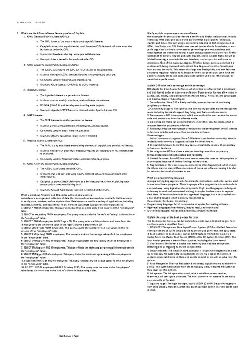 Coss Bsc Comp Science Which Are The 6 Free Software License Providers