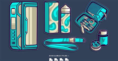 Vape Starter Pack Vector Illustration Objects Ft Vape And Equipment
