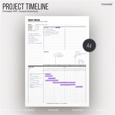 Project Planner Gantt Chart Work Planner Project Schedule Project Timeline Printable Pdf Artofit
