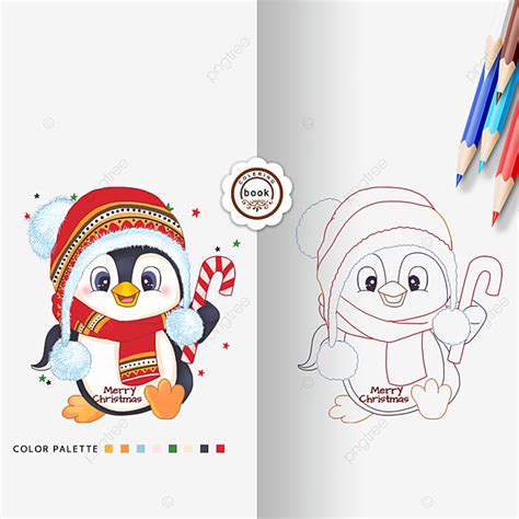 색칠하기 책 귀여운 겨울 일러스트 작은 펭귄 펭귄 검정색과 흰색 초안 Png 일러스트 및 Psd 이미지 무료 다운로드 Pngtree