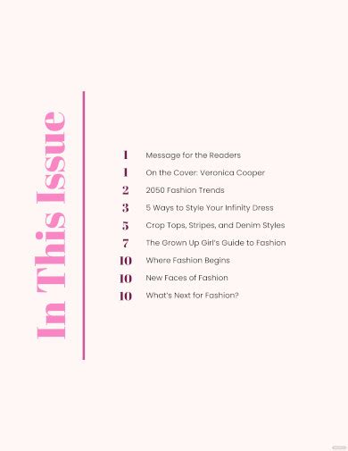 Free 44 Table Of Contents Templates PDF DOC Google Docs