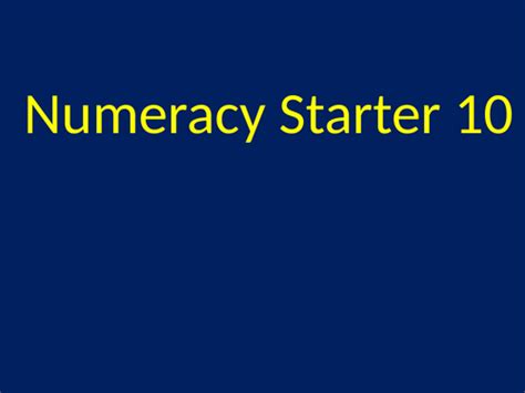 Year 7 Autumn Term 2 Starters More Teaching Resources