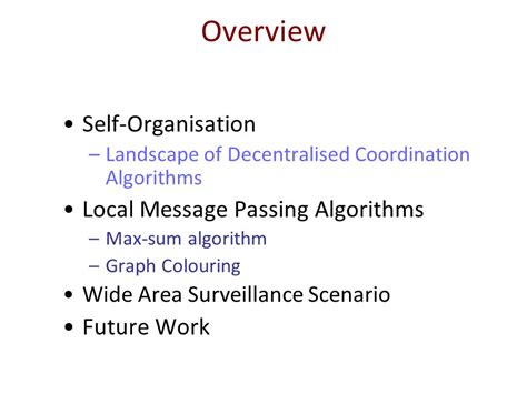 Self‐organising Sensors For Wide Area Surveillance Using The Max‐sum