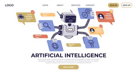 Multitasking Ai Robot Managing Various Digital Icons And Messages On