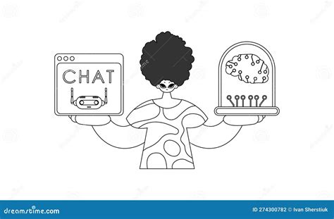 He Holds A Vector Linear Ai Model In His Hands Stock Illustration Illustration Of Analyze