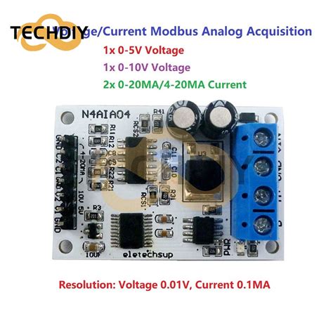 4 20MA RS485 Voltage Current Analog Collector ADC Modbus RTU 4 Channel N4AIA04 Voltage Current