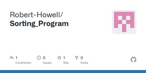 Github Robert Howell Sorting Program