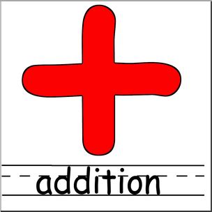Clip Art Math Symbols Set 2 Addition Color Labeled I
