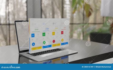 Dynamic Screen Display With Data Analysis Graphics Perfect For Website Integration And Business