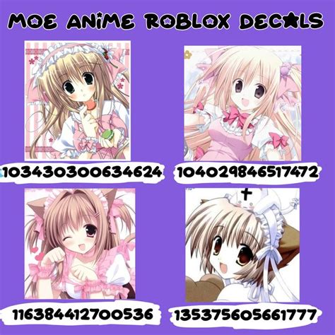 Moe Anime Roblox Decals Kunst Manualidades Disegni Simpatici