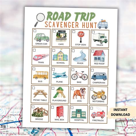 Printable Car Scavenger Hunt