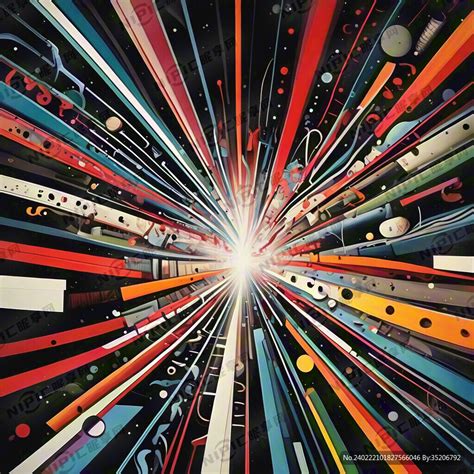Ai创作图纷繁复杂的状态各类颜色线条辐射叠加让人感到混乱无序 昵图网
