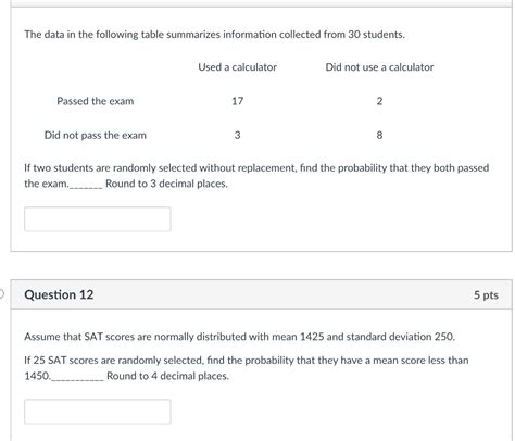 Solved The Data In The Following Table Summarizes